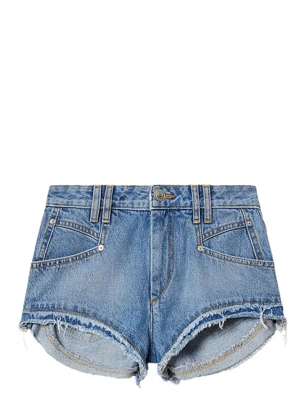 Isabel Marant Eneidala Denim Shorts - Sky Blue