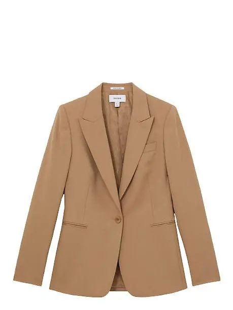 REISS Jade Single-breasted Blazer - Camel