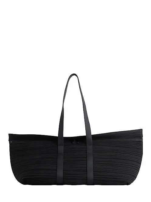 Issey Miyake Pleated Knitted Shoulder Bag - Black