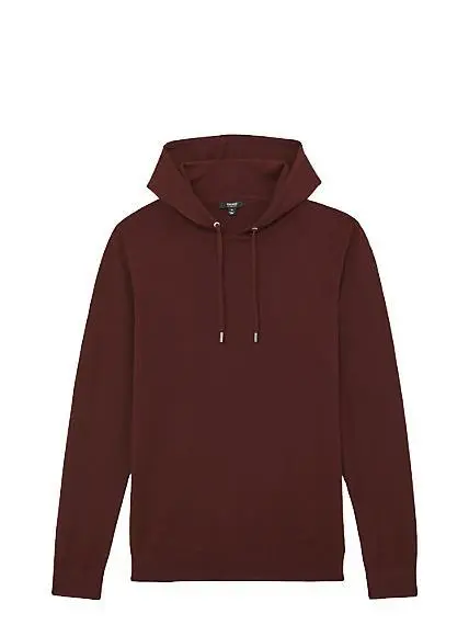 REISS Wool Hoody - Port Red