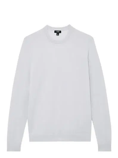 REISS Wessex Crewneck Wool Jumper - Frost Blue
