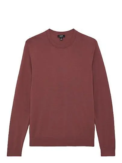 REISS Wessex Crewneck Wool Jumper - Raspberry Pink