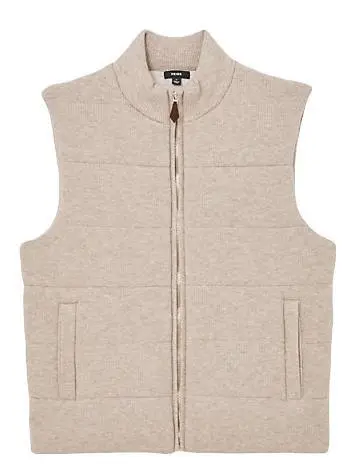 REISS Padded Woven Gilet - Oatmeal