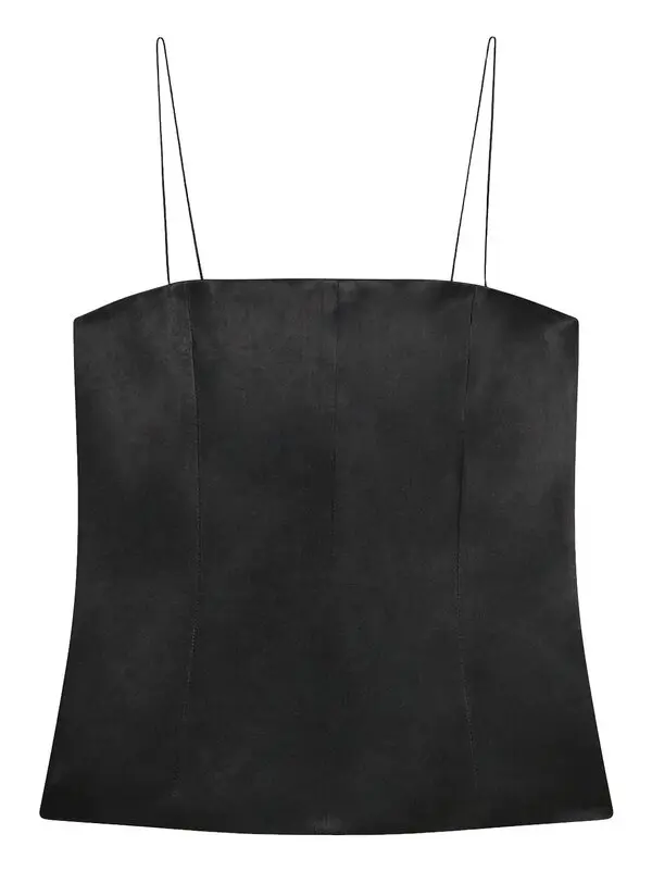 Helmut Lang Minimalist Satin Slip Top - Black