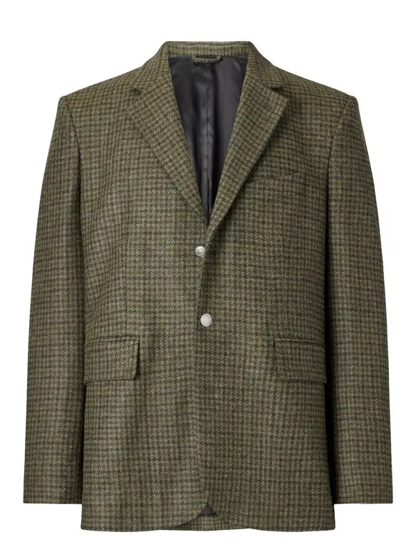 BODE Morris Houndstooth Wool Blazer - Green