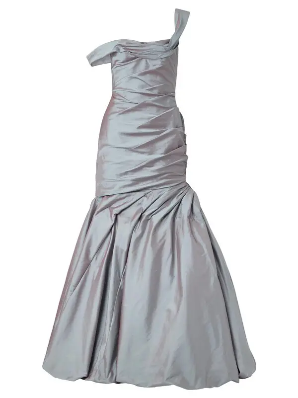 MARMAR HALIM One-shoulder Taffeta Gown - Blue