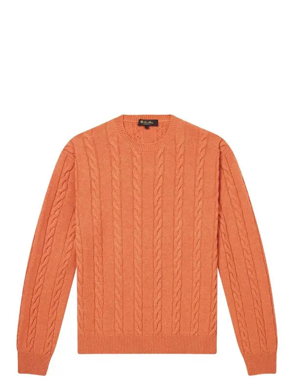 Loro Piana Cedar Cable-knit Cashmere Sweater - Orange