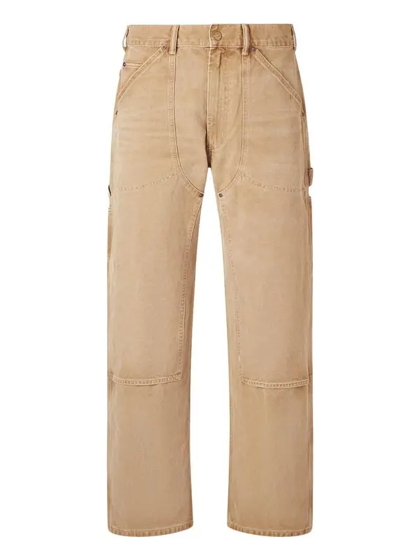 Polo Ralph Lauren Straight-leg Distressed Cotton-canvas Carpenter Trousers - Neutrals