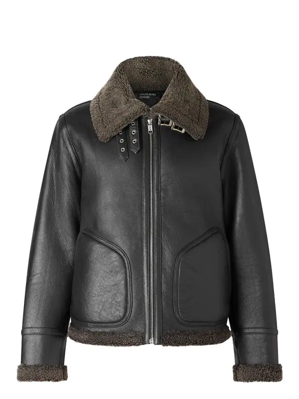 Enfants Riches Déprimés Shearling Aviator Jacket - Black