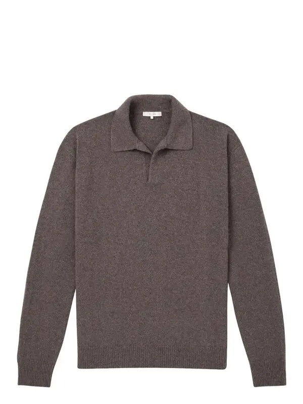 THE ROW Leach Cashmere Polo Shirt - Brown