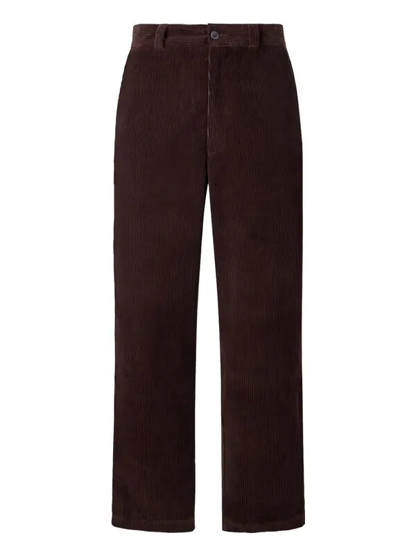 THE ELDER STATESMAN Straight-leg Cotton-corduroy Trousers - Brown