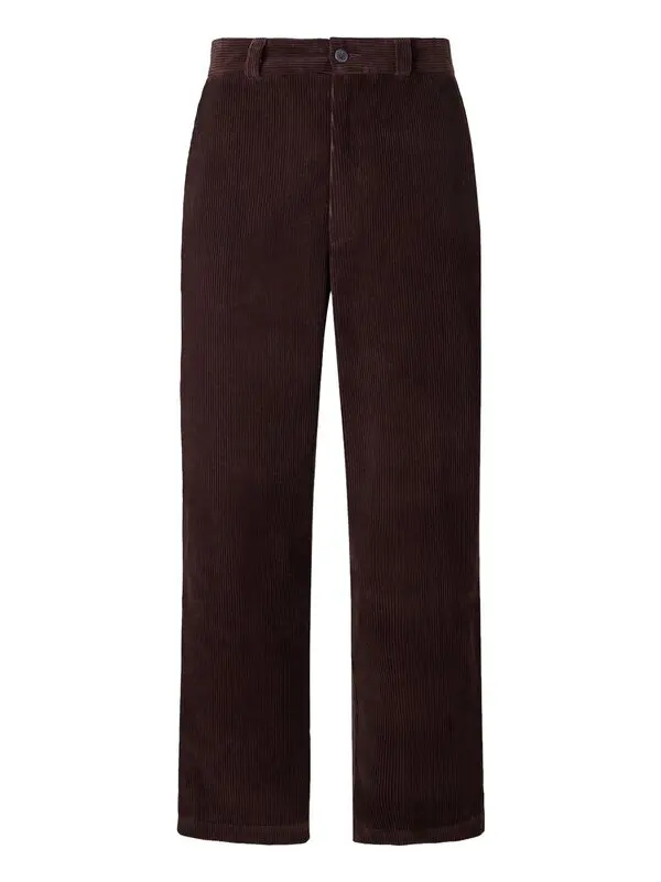 THE ELDER STATESMAN Straight-leg Cotton-corduroy Trousers - Brown