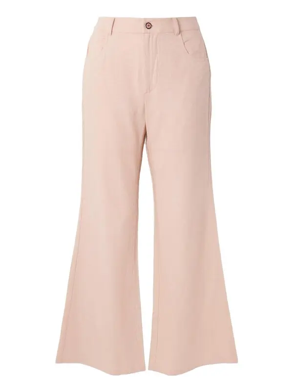 Alix Of Bohemia Embellished Flared Raw Silk Pants - Pink