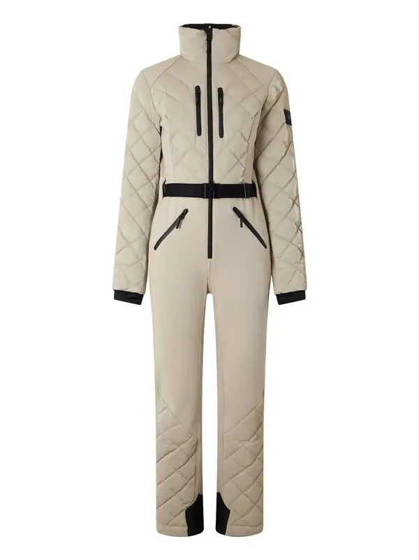 Mackage Inga Belted Quilted Down Ski Suit - Brown