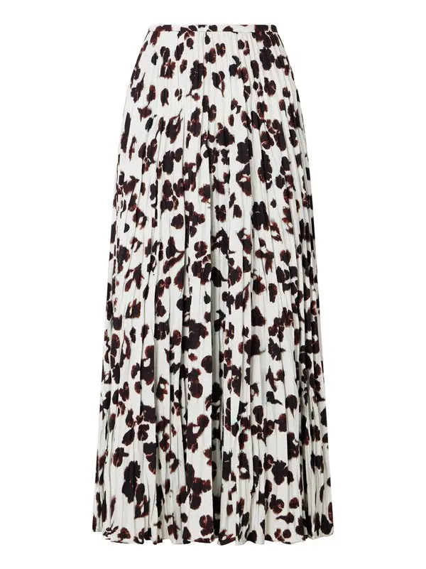 Proenza Schouler White Label Runa Printed Twill Midi Skirt - Multi