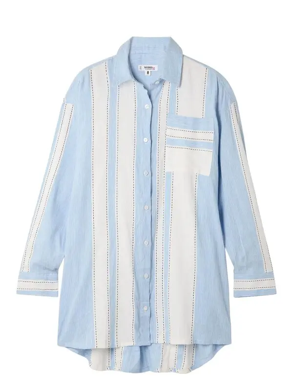 LEMLEM Mariam Striped Cotton-blend Shirt - Blue