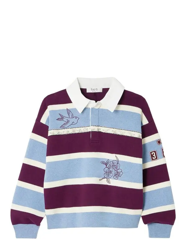 Sea Hester Embroidered Striped Rugby Shirt - Multi