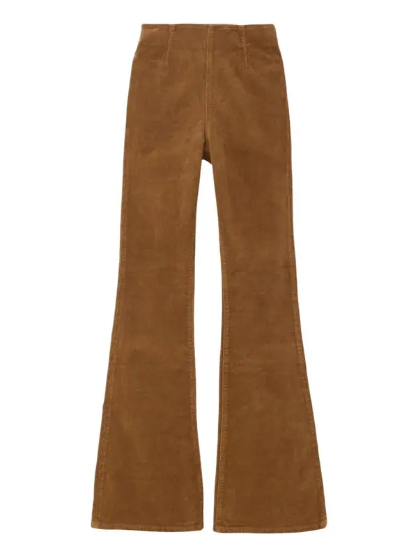 Veronica Beard Beverly Stretch-cotton Corduroy Flared Pants - Brown