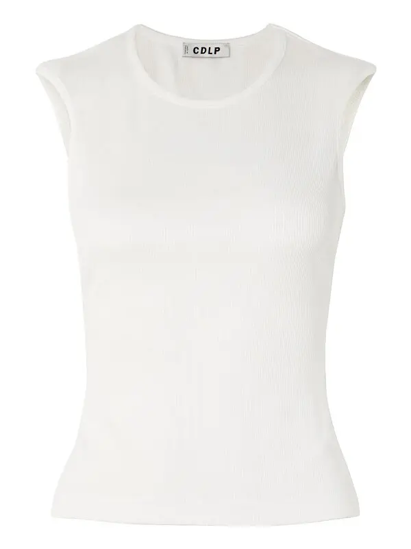 CDLP Ribbed Tencel Lyocell And Cotton-blend Jersey Tank - White