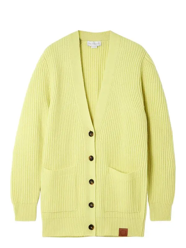 Stella McCartney Ribbed Wool Cardigan - Yellow