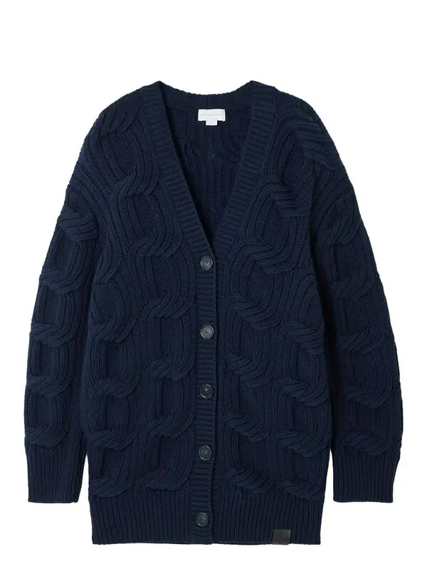 Stella McCartney Cable-knit Wool Cardigan - Blue
