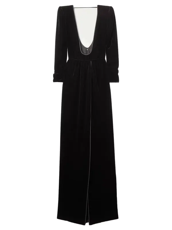 Valentino Garavani Open-back Velvet Gown - Black