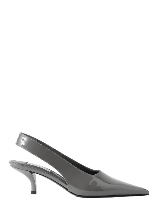 TOTEME Patent-leather Slingback Pumps - Gray