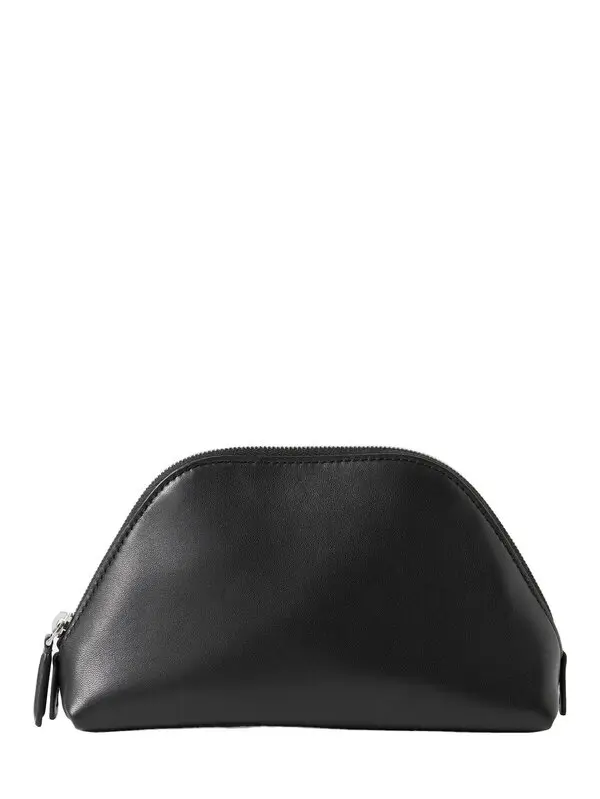 THE ROW Devon Mini Leather Pouch - Black