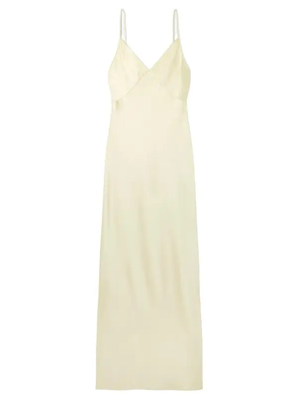 THE ROW Barika Hammered-silk Midi Dress - Cream