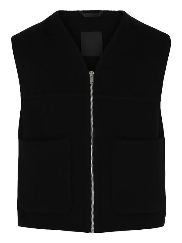 Givenchy Wool-cashmere Blend Zip-up Vest - Black