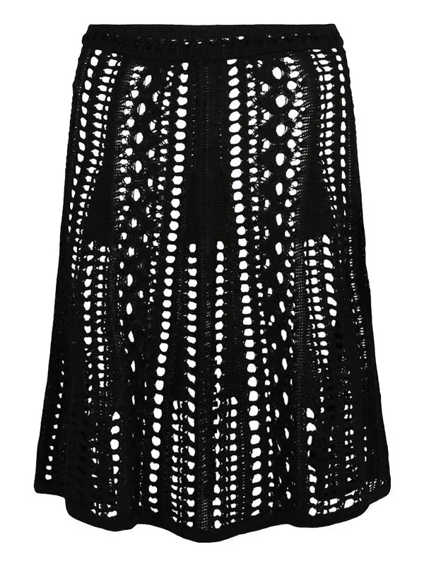 Givenchy Openknit Crochet Mini Skirt - Black