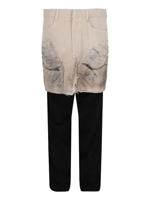 Givenchy Layered Tracksuit Pants With Carpenter Jeans - Black Beige