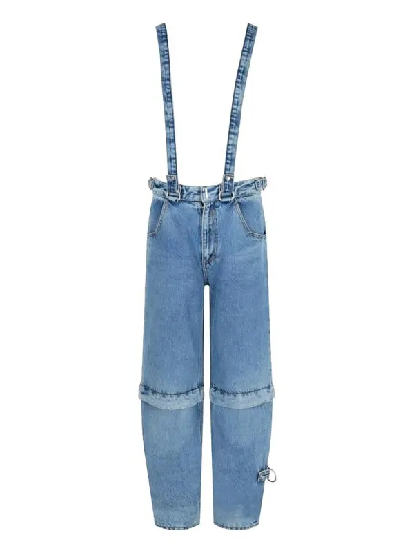 Givenchy Two-in-one Detachable Denim Pants With Suspenders - Medium Blue