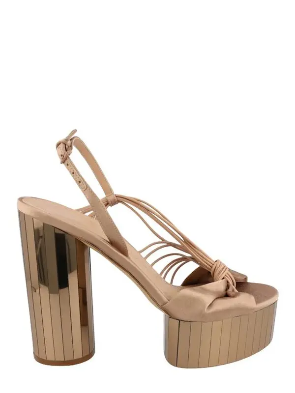 FERRAGAMO Sabrina Mirrored Platform Heels - Bone