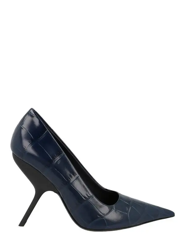 FERRAGAMO Eva X5 Croc Embossed Pumps - Blue