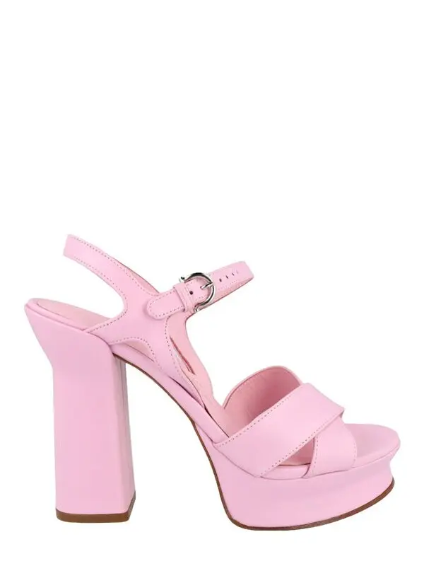 FERRAGAMO Sonya Leather Platform Sandals - Lilac