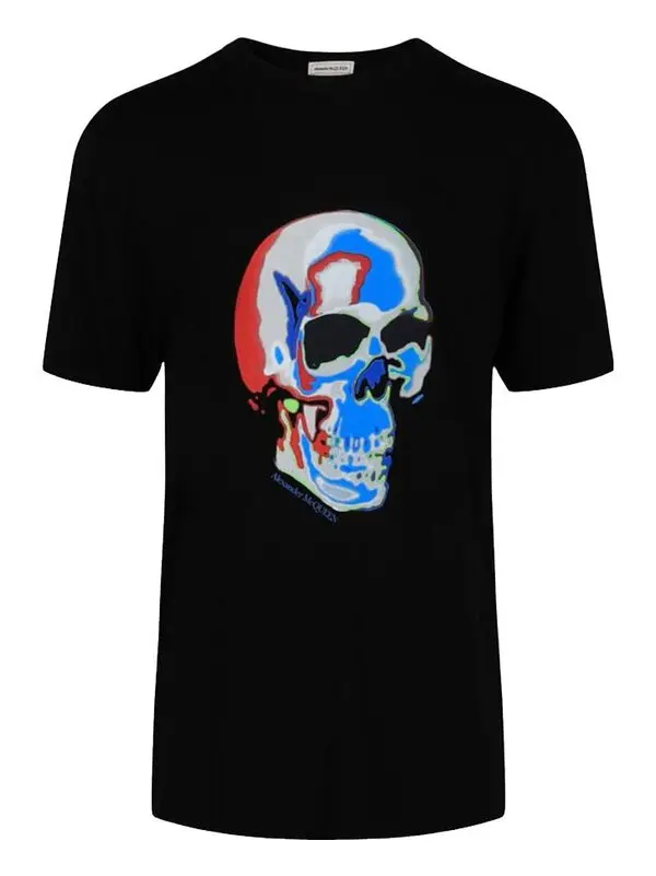 Alexander McQueen Solarized Skull Graphic T-shirt - Black