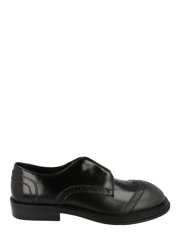 FERRAGAMO Festo Wingtip Leather Oxfords - Black