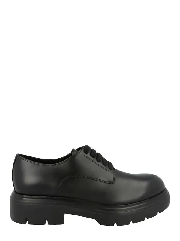 FERRAGAMO Devis Leather Derby Sneakers - Black