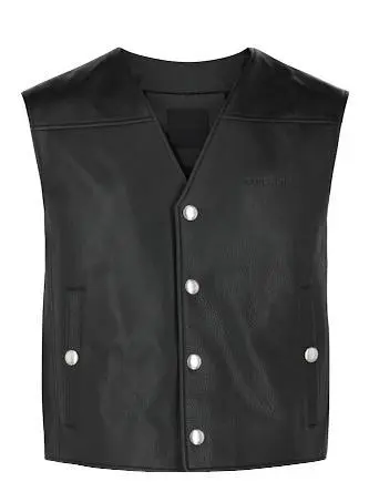 Givenchy Leather Snap Vest - Black