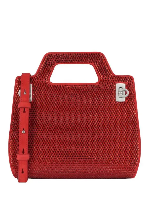 FERRAGAMO Wanda Mini Top Handle Bag - Red