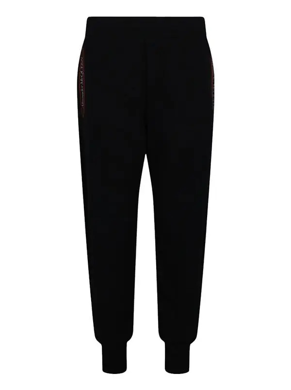 Alexander McQueen Selvedge Logo Tape Detail Joggers - Black
