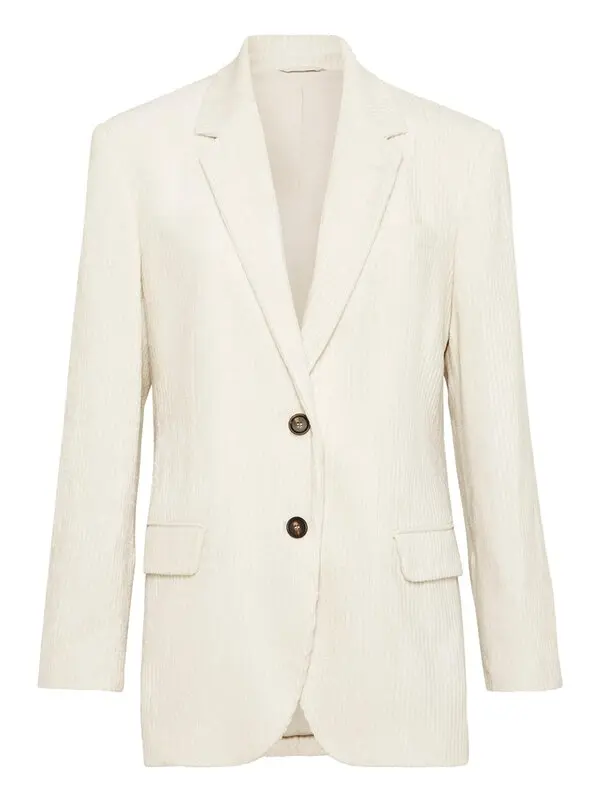 Brunello Cucinelli Corduroy Blazer - White