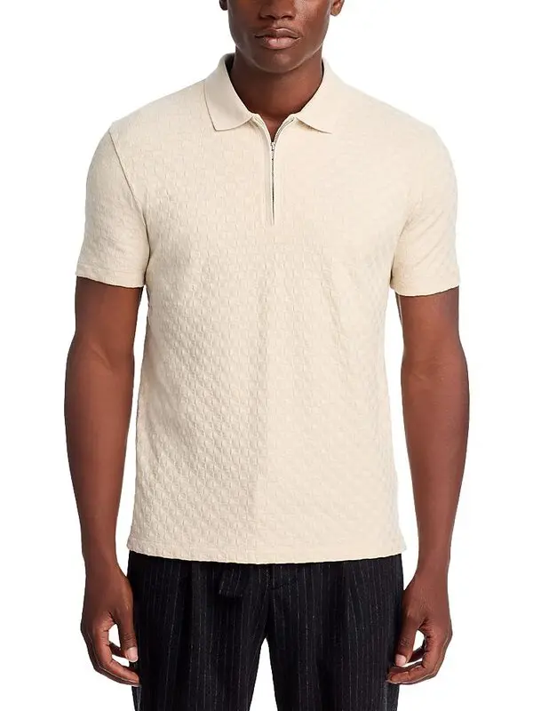 Paul Smith Regular Fit Zip Front Polo Shirt - Off White