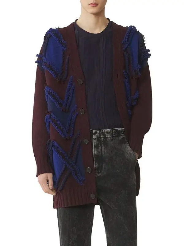 LANVIN Oversized Jacquard Cardigan - Bacchus