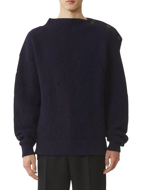 LANVIN Wool Sweater With Diamond Detail - Montana