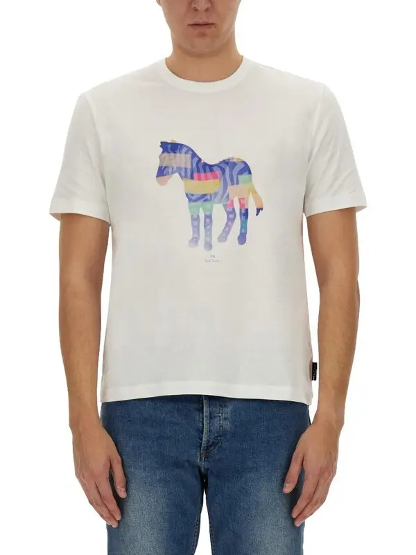 Paul Smith Zebra Print T Shirt - White