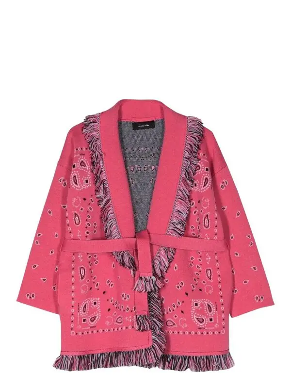 Alanui Jacquard Cardigan - Fuchsia