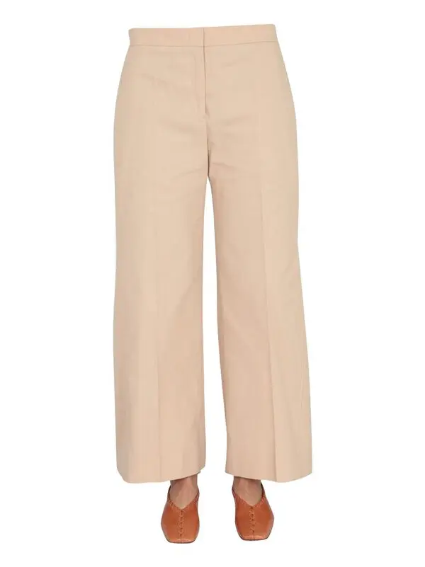 JIL SANDER Wide Leg Trousers - Beige