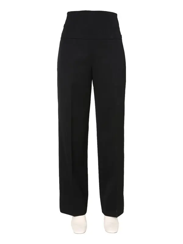 JIL SANDER Tailored Wide Leg Trousers - Black